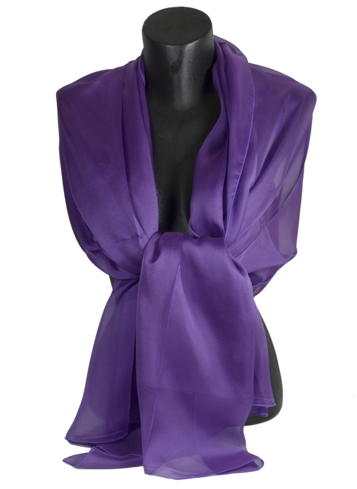 Etole en mousseline de soie violette